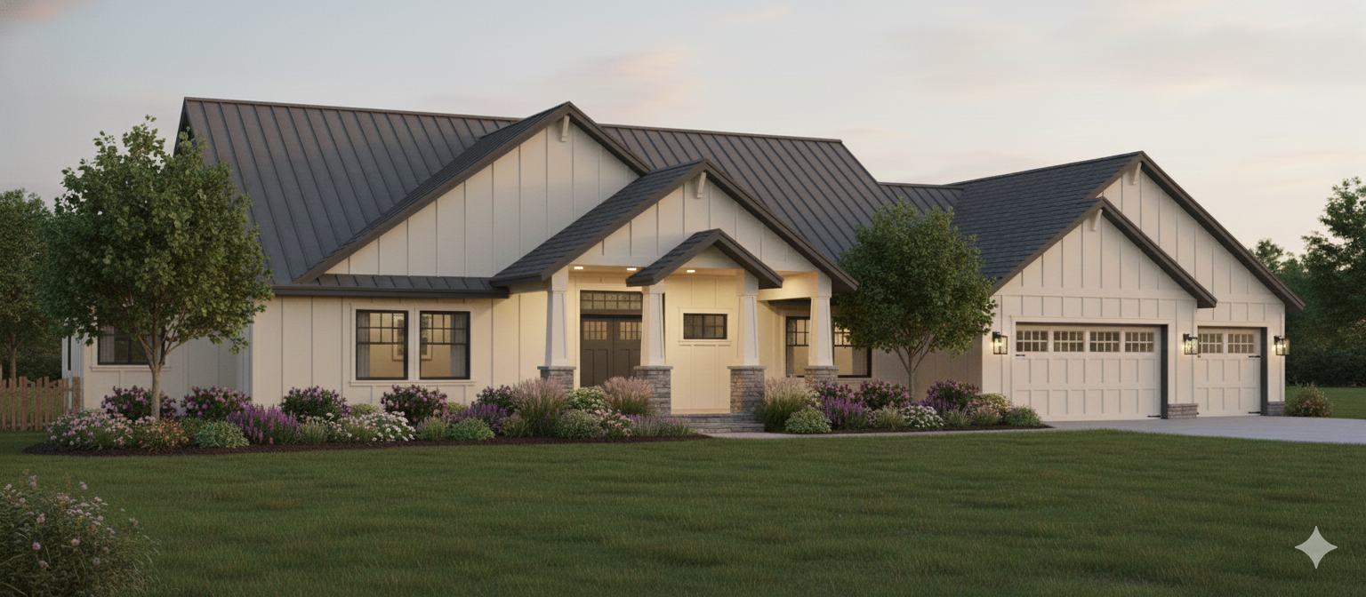 House Plan 1-3261-4, one story 3,261 sq. ft. plan - Custom Your Way Design